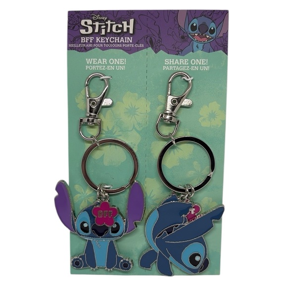 Disney | Accessories | Disney Stitch Bff Keychain Set Blue And Purple ...